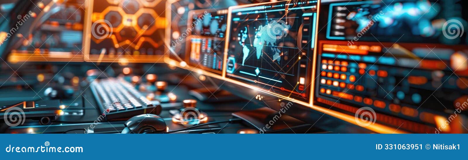 Santas Hightech Command Center Stock Illustration - Illustration of ...