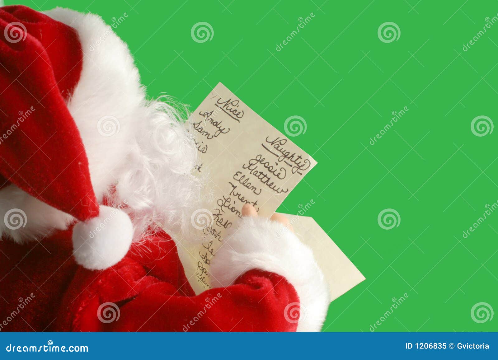 Santa s list stock image. Image of santa, reading, monikers - 1206835