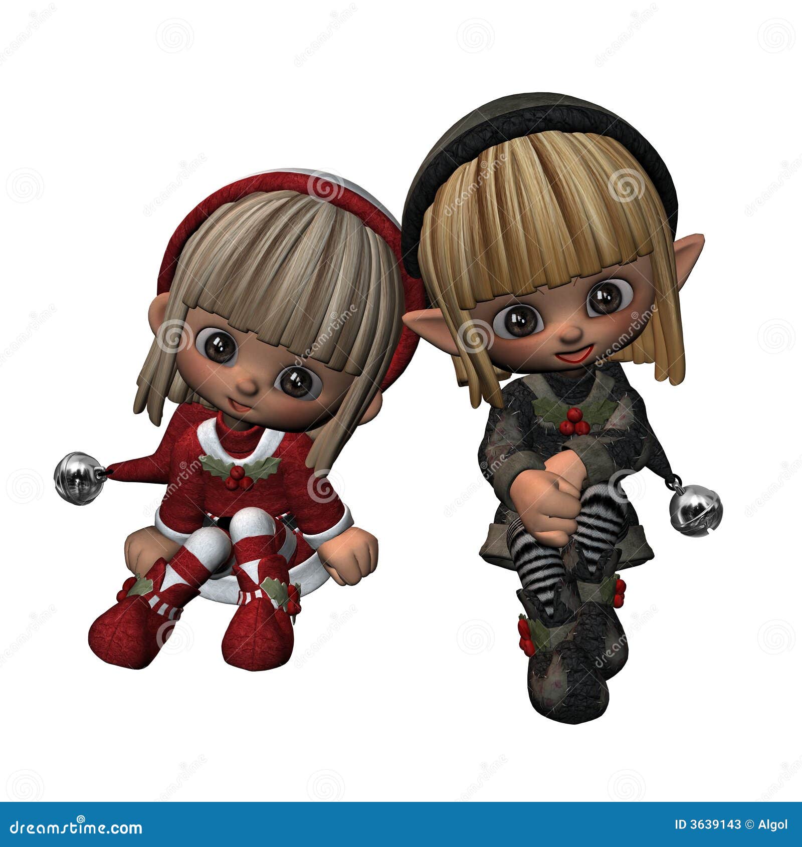 Santa s Little Helpers - 2 stock illustration. Illustration of festive ...