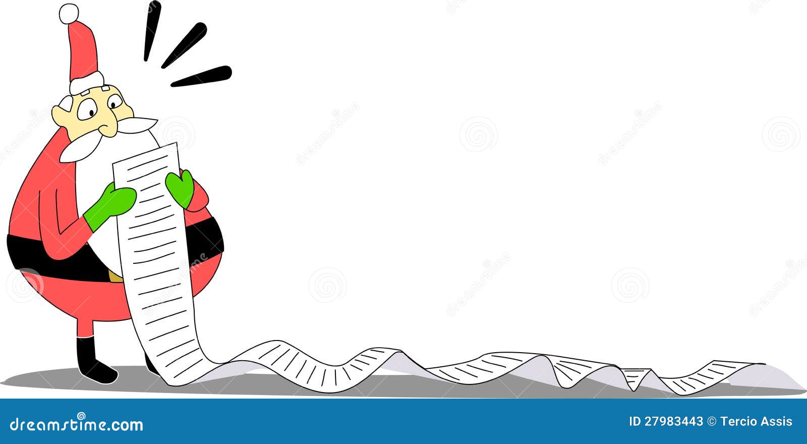 Santa s Long List of Gifts stock vector. Illustration of happy - 27983443