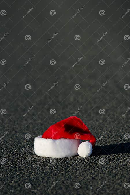 Santa s lost hat stock photo. Image of texture, asphalt - 392168