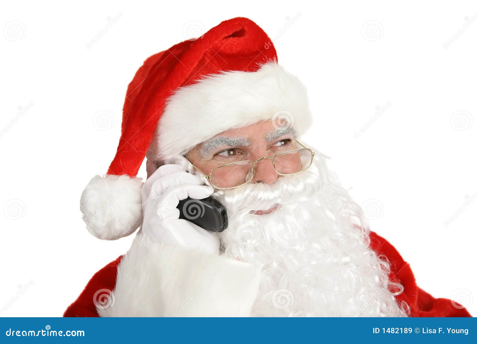Santa s Phone Call stock image. Image of makeup, christmas - 1482189