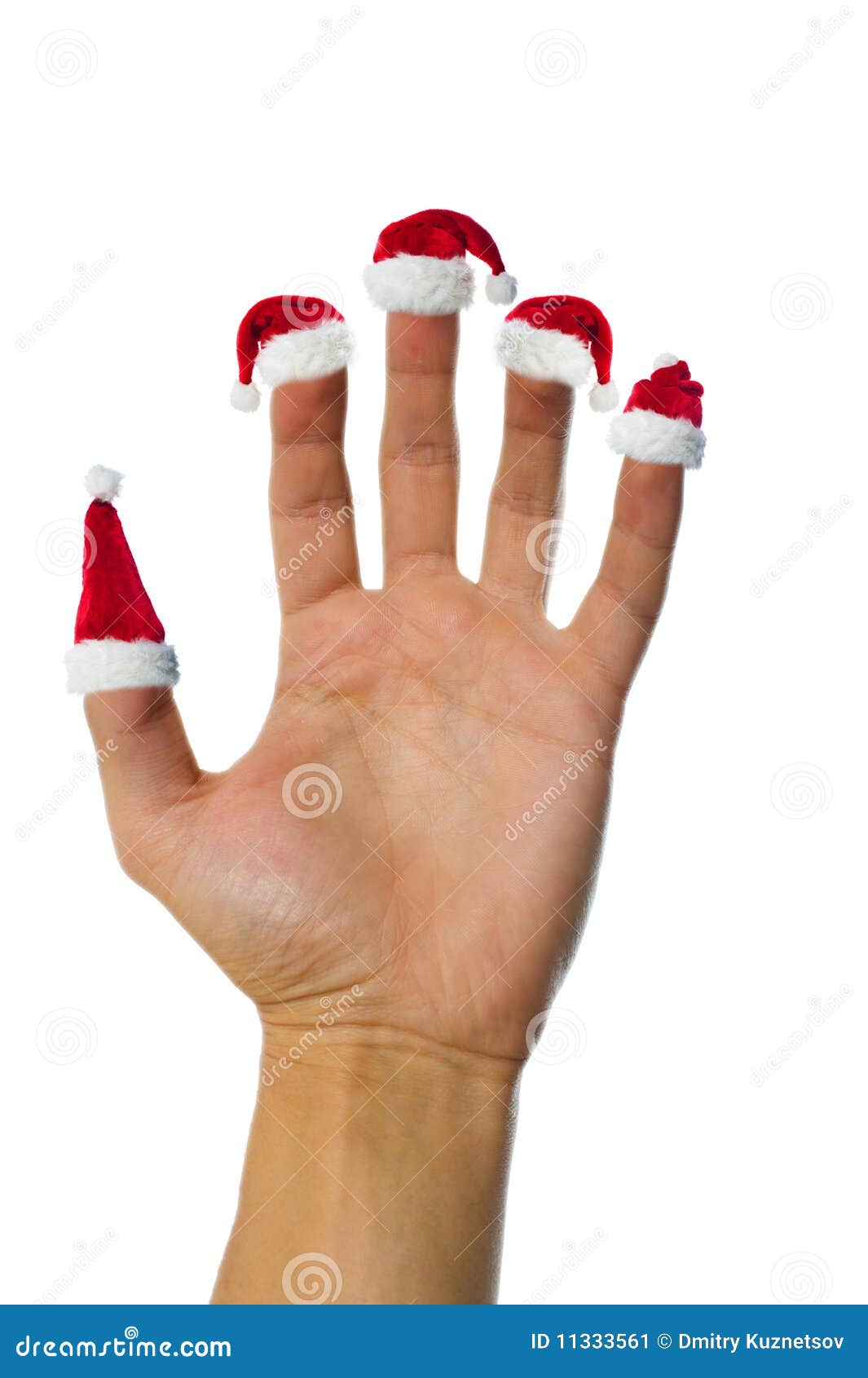 Santa S Red Hats on Fingers Stock Image - Image of seasonal, accessory ...