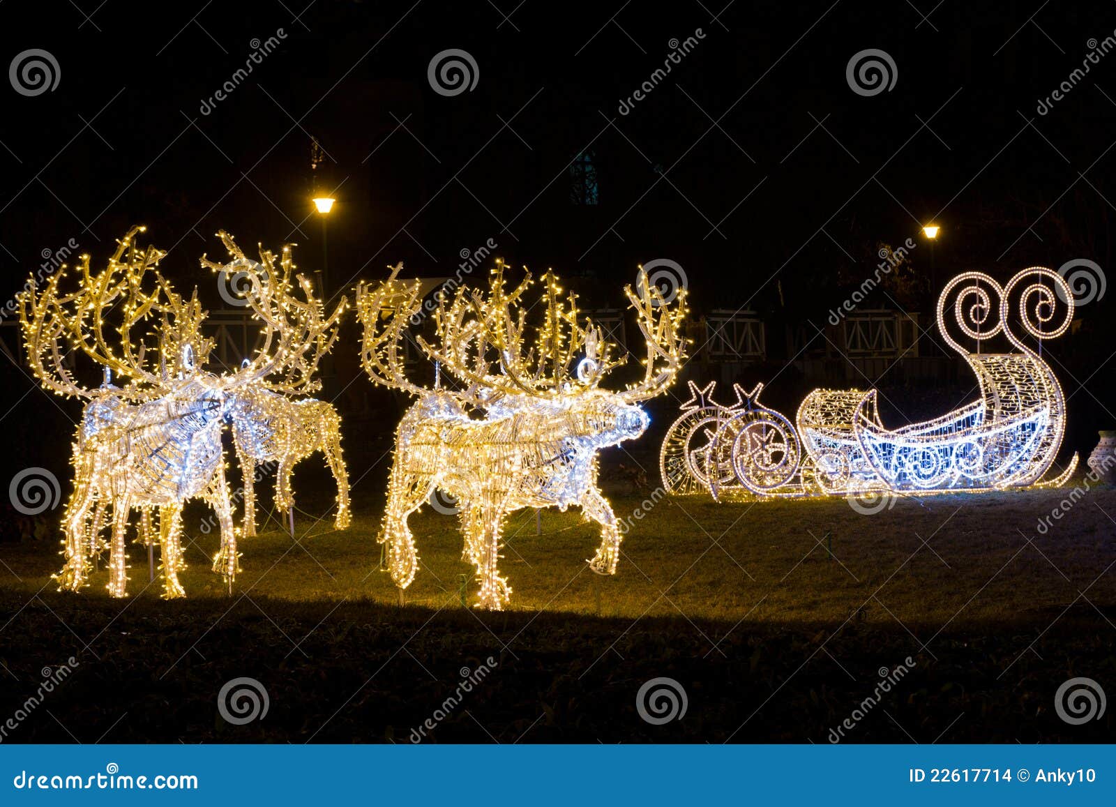 Santa S Reindeers and Sleight Stock Photo - Image of celebration ...