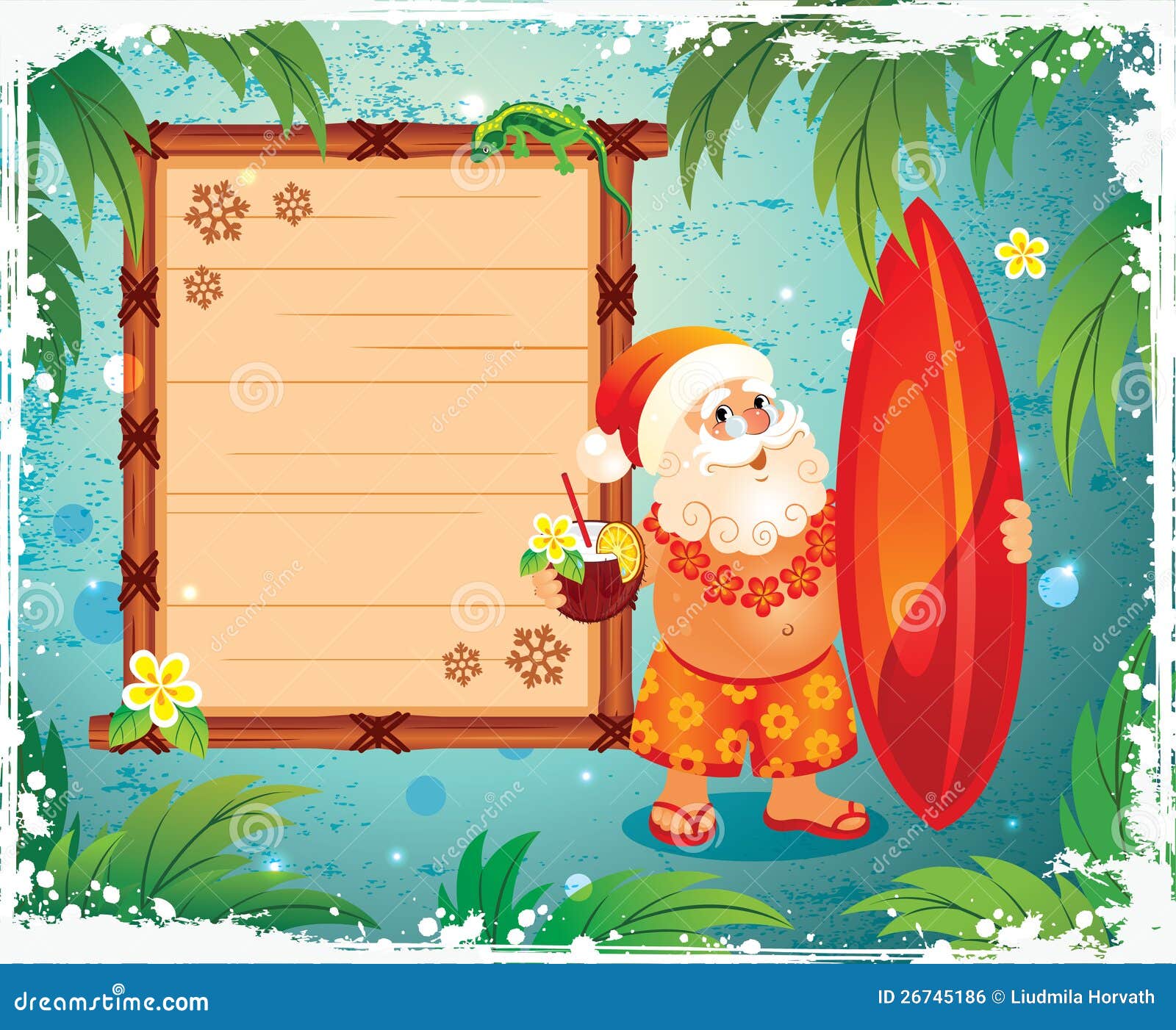 Santa s Vacation stock illustration. Illustration of nature - 26745186