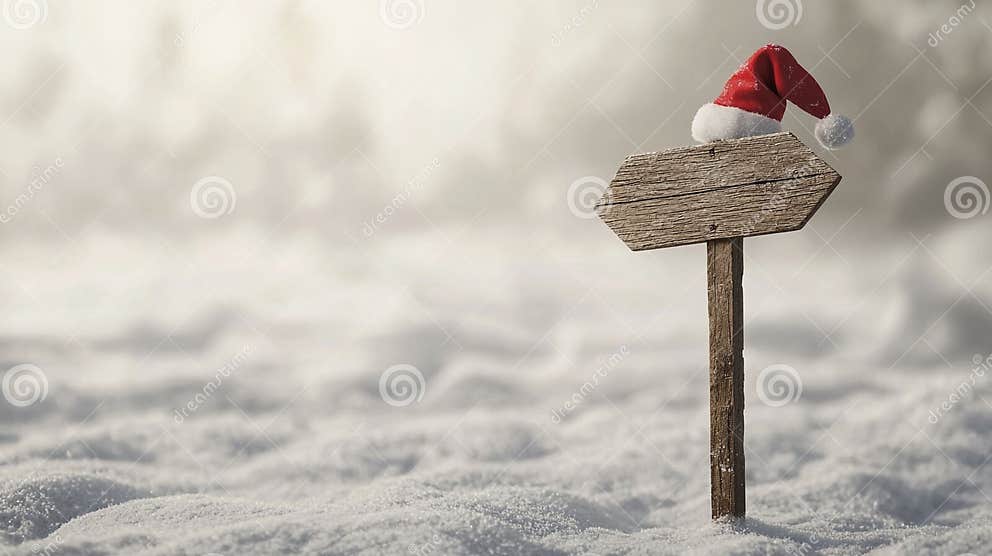 Santa S Workshop Signpost on Plain Background Stock Illustration ...