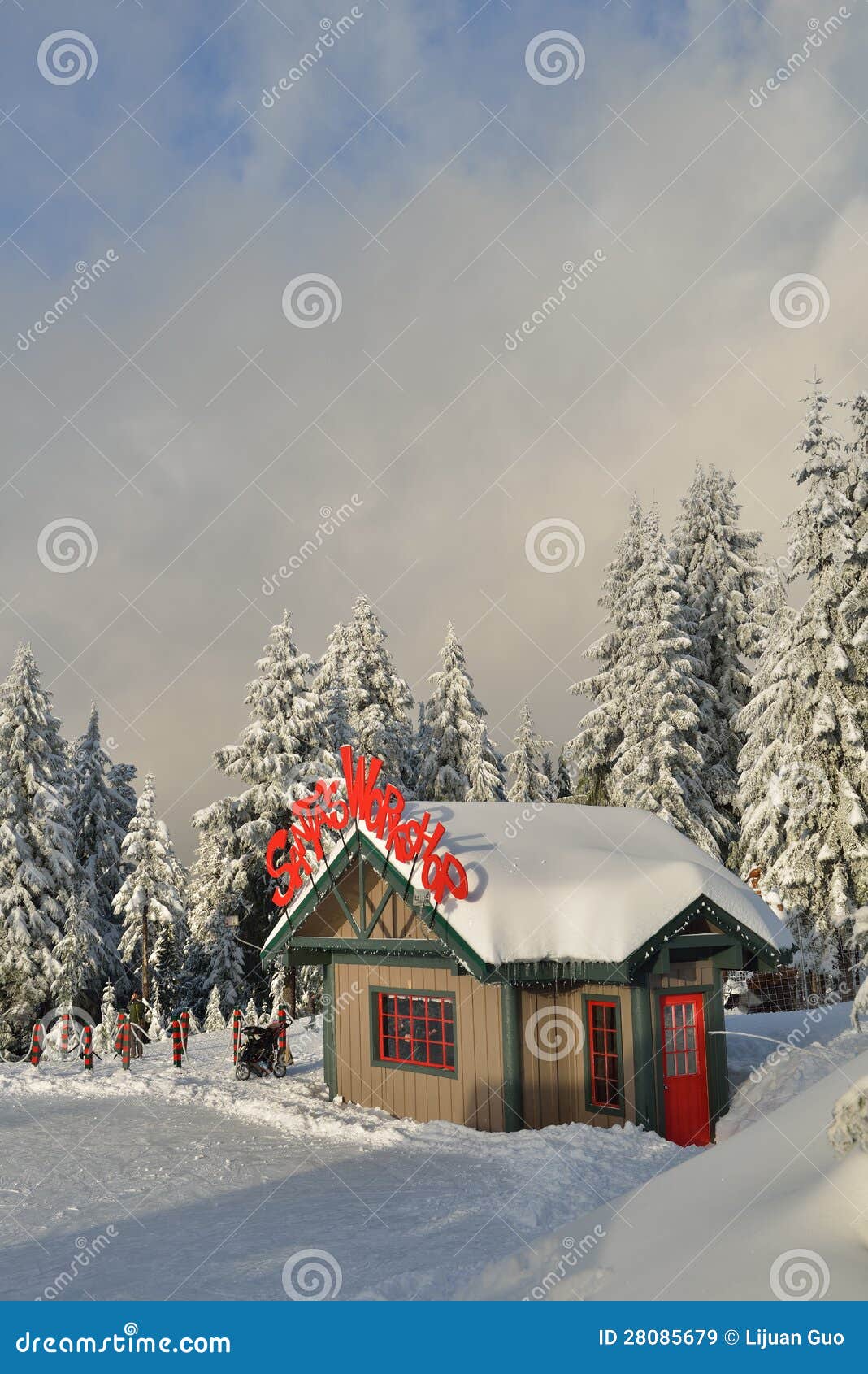 Santa S Workshop on the Snow Mountain Editorial Stock Image - Image of ...