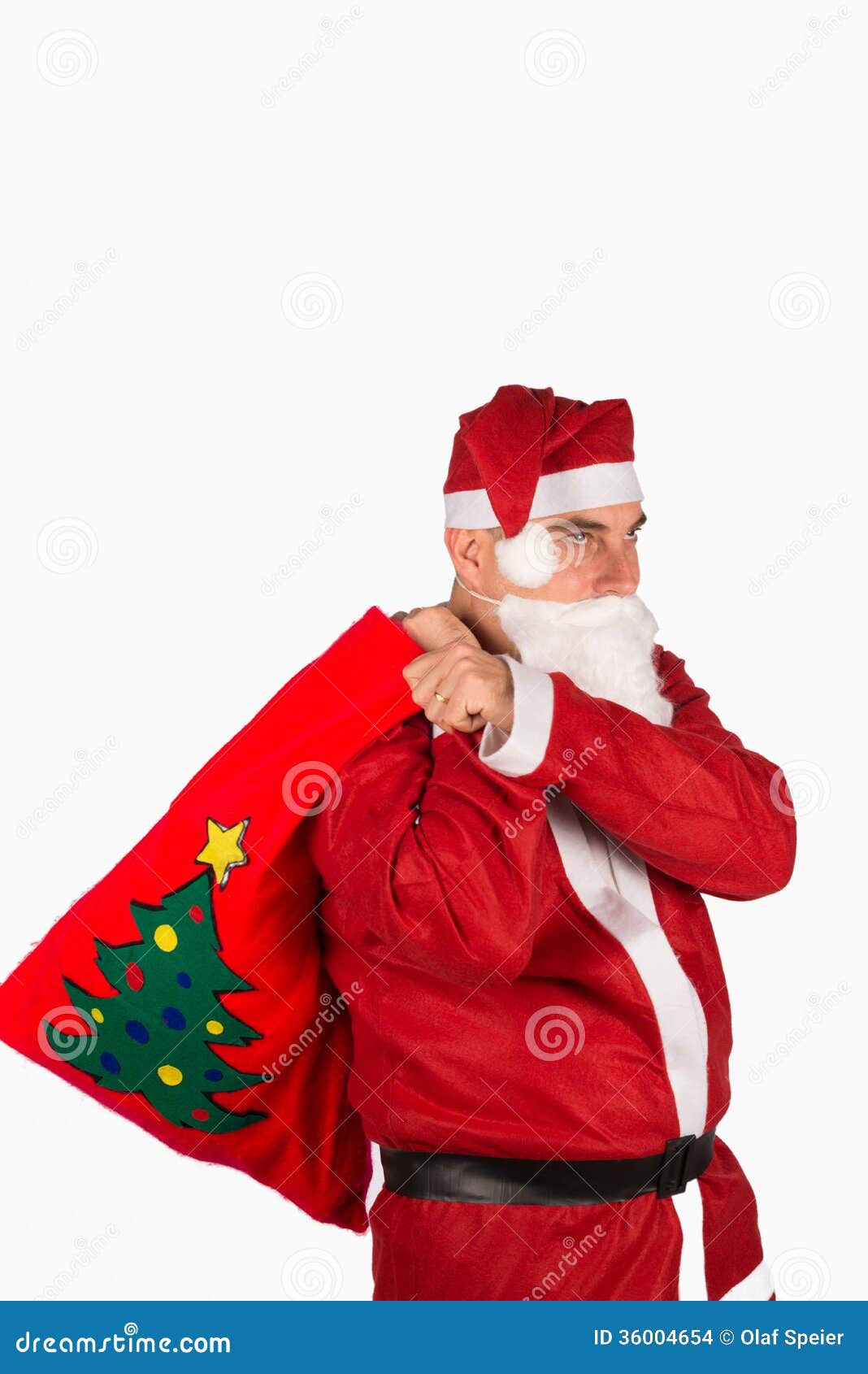 Santa with Sack and Presents Stock Photo - Image of frustrated ...