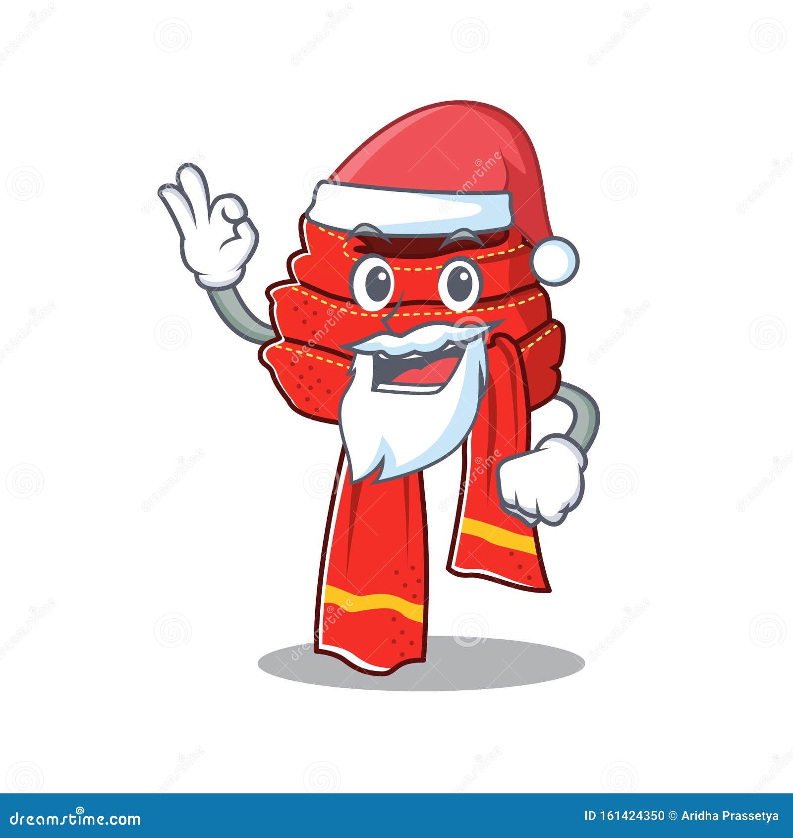 Santa Scarf Hung on the Character Wall Stock Vector - Illustration of ...