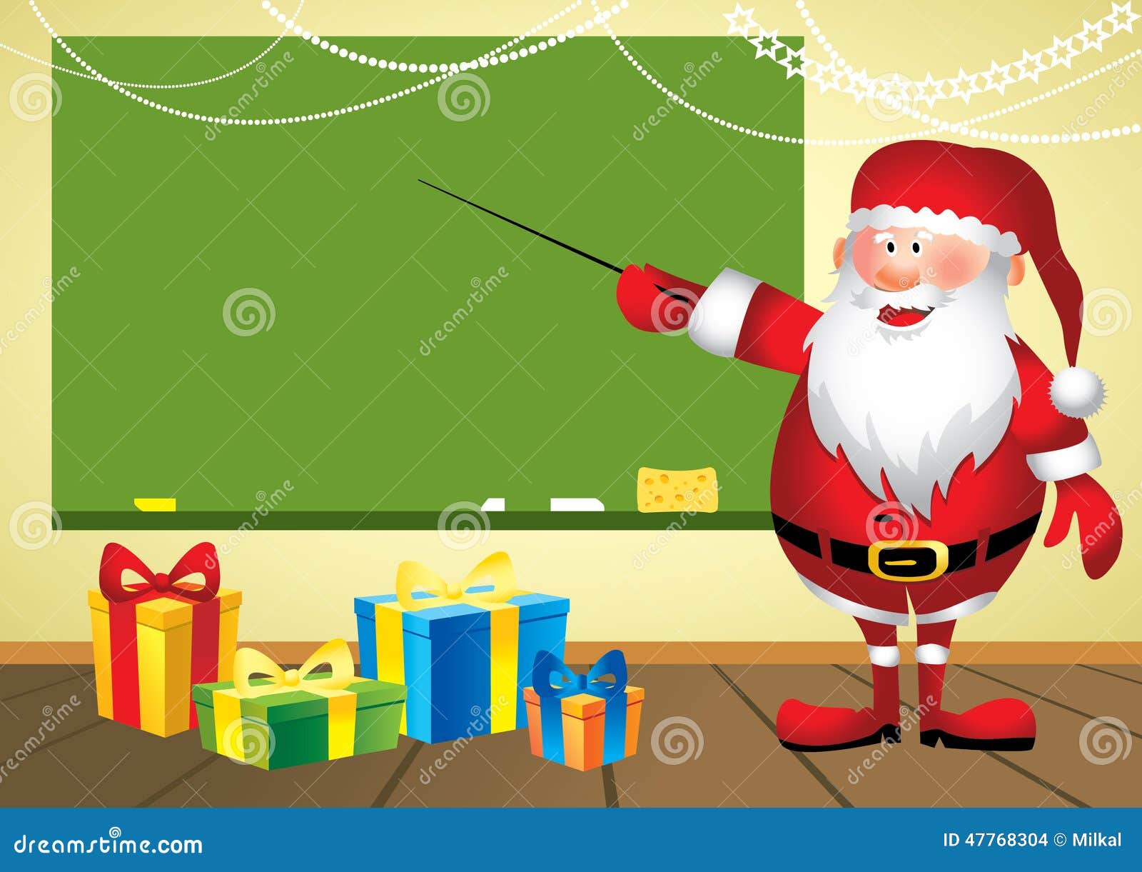 Santa in School - Illustration Stock Vector - Illustration of colors ...