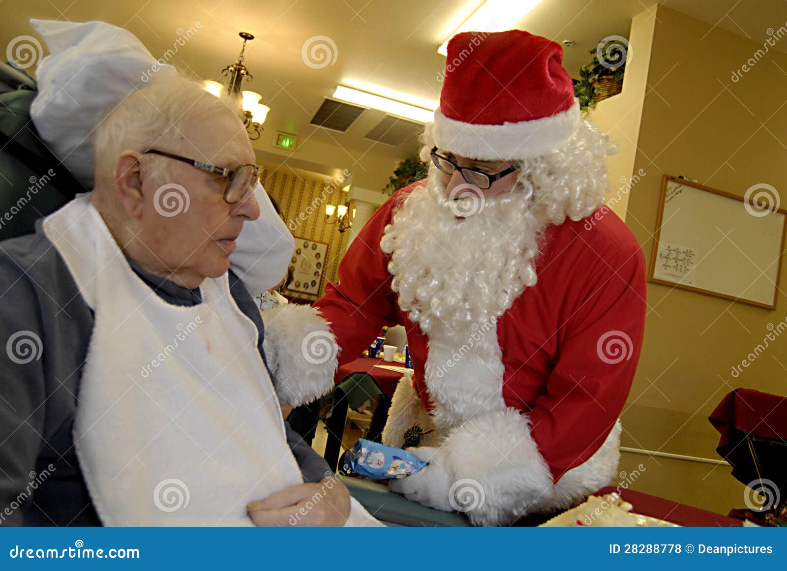 Santa and senior citizen editorial stock photo. Image of father - 28288778