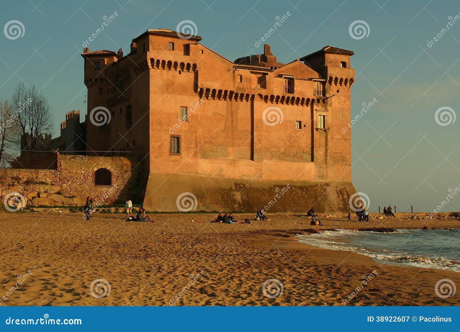Santa Severa Castle stock image. Image of rome, sunset - 38922607