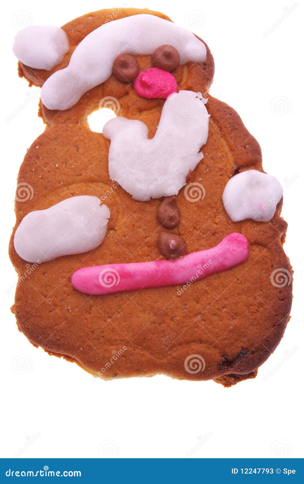 Santa shaped cookie stock image. Image of yellow, isolated - 12247793