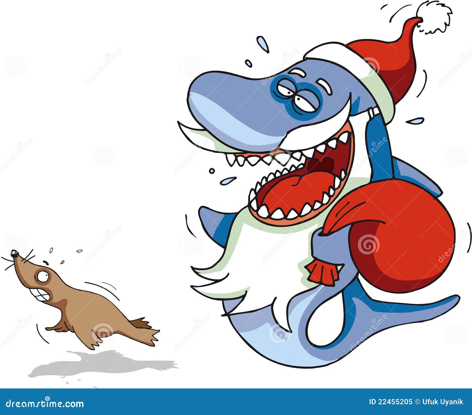 Santa Shark stock illustration. Illustration of shark - 22455205