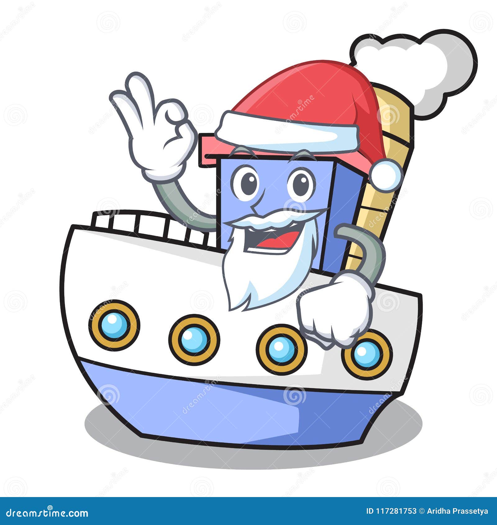 Santa Ship Mascot Cartoon Style Stock Vector - Illustration of candy ...