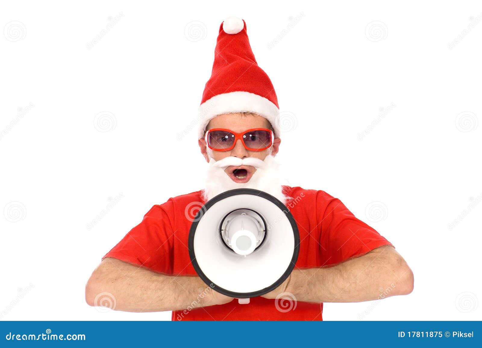 Santa Shouting through Megaphone Stock Image - Image of isolated ...