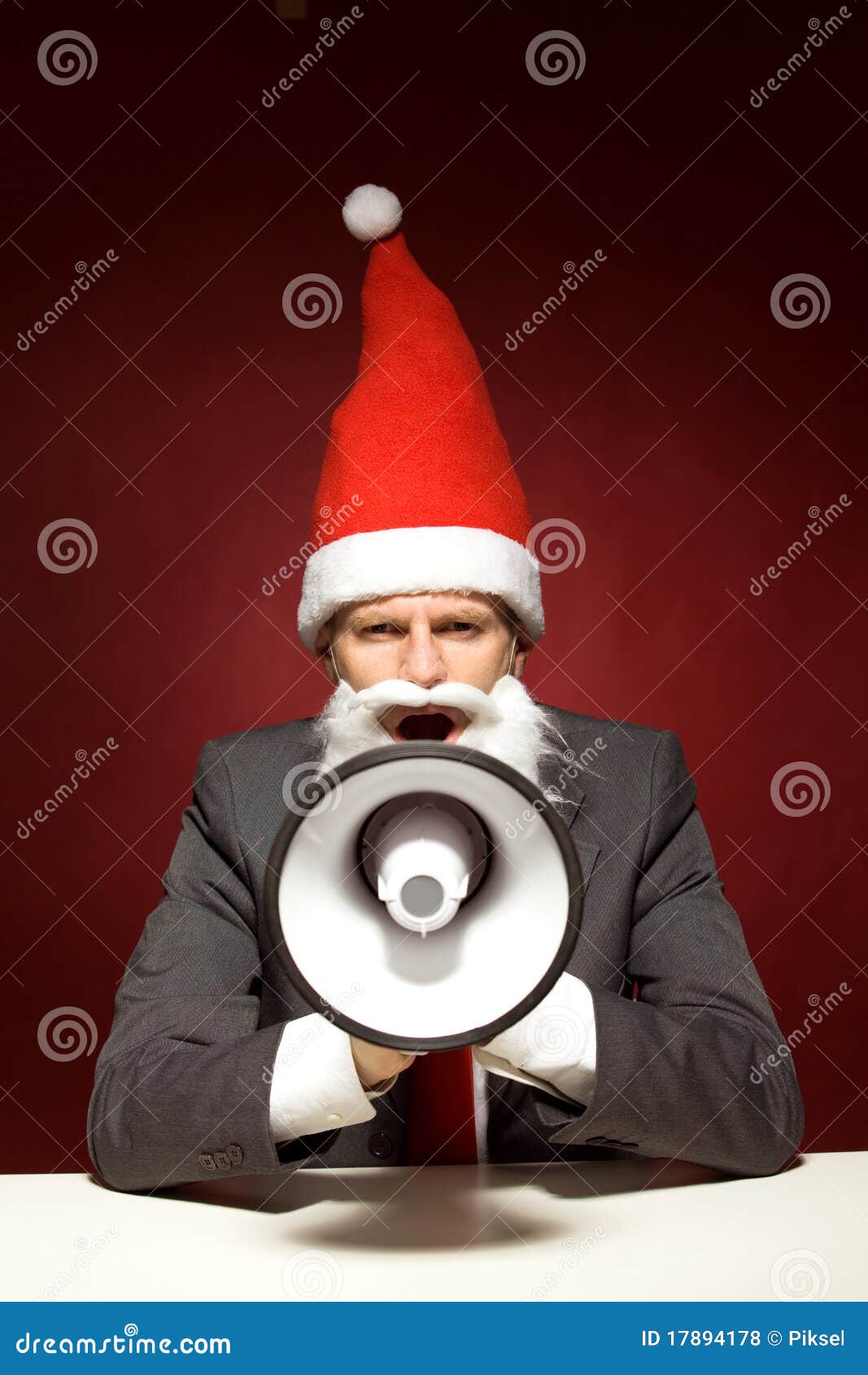 Santa Shouting through Megaphone Stock Photo - Image of december ...
