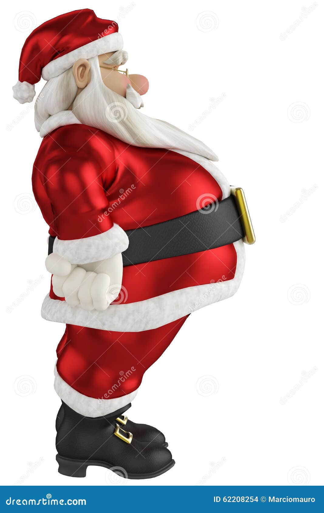 Santa side view stock illustration. Illustration of christmas - 62208254