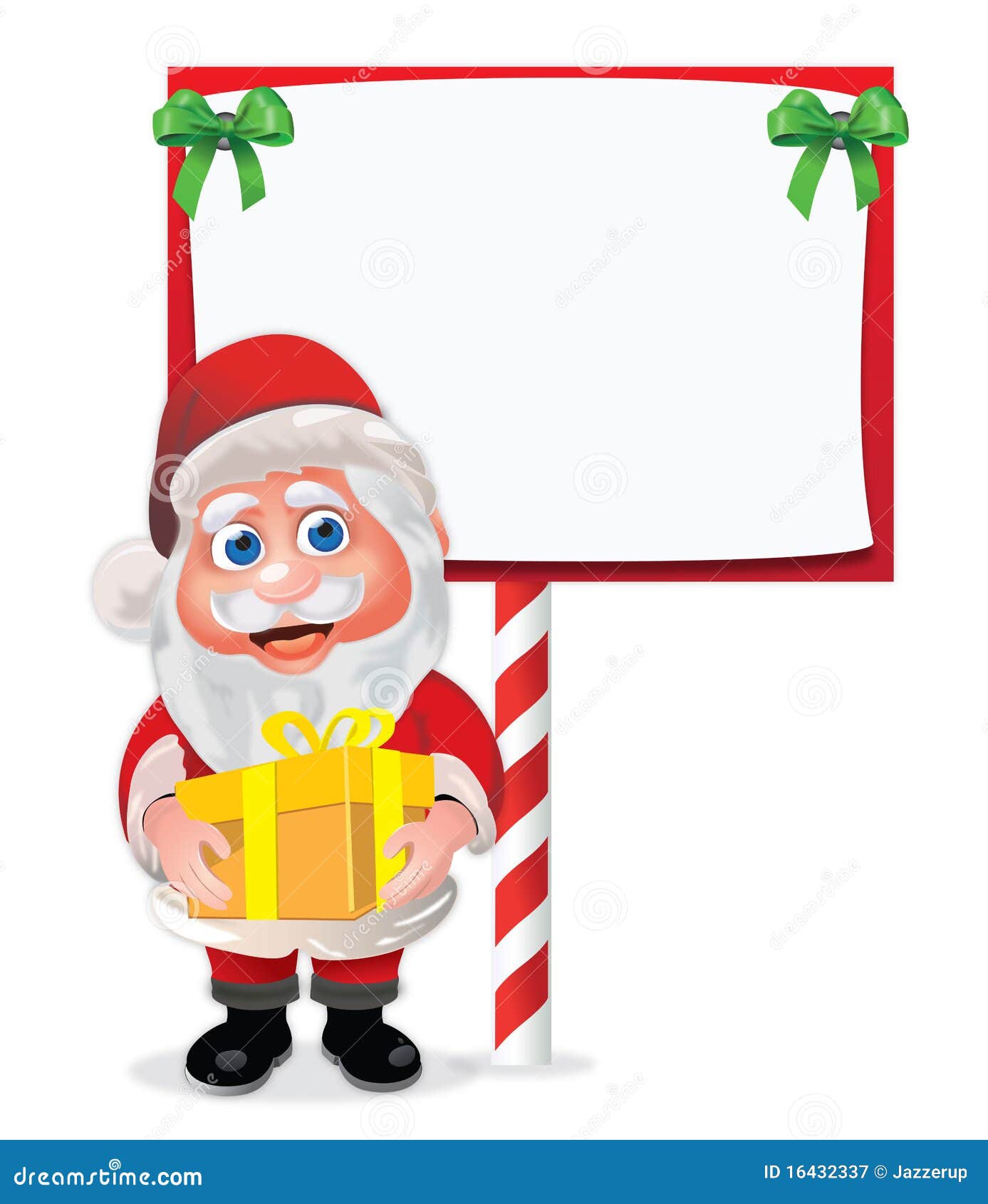 Santa with Sign stock illustration. Illustration of symbol - 16432337