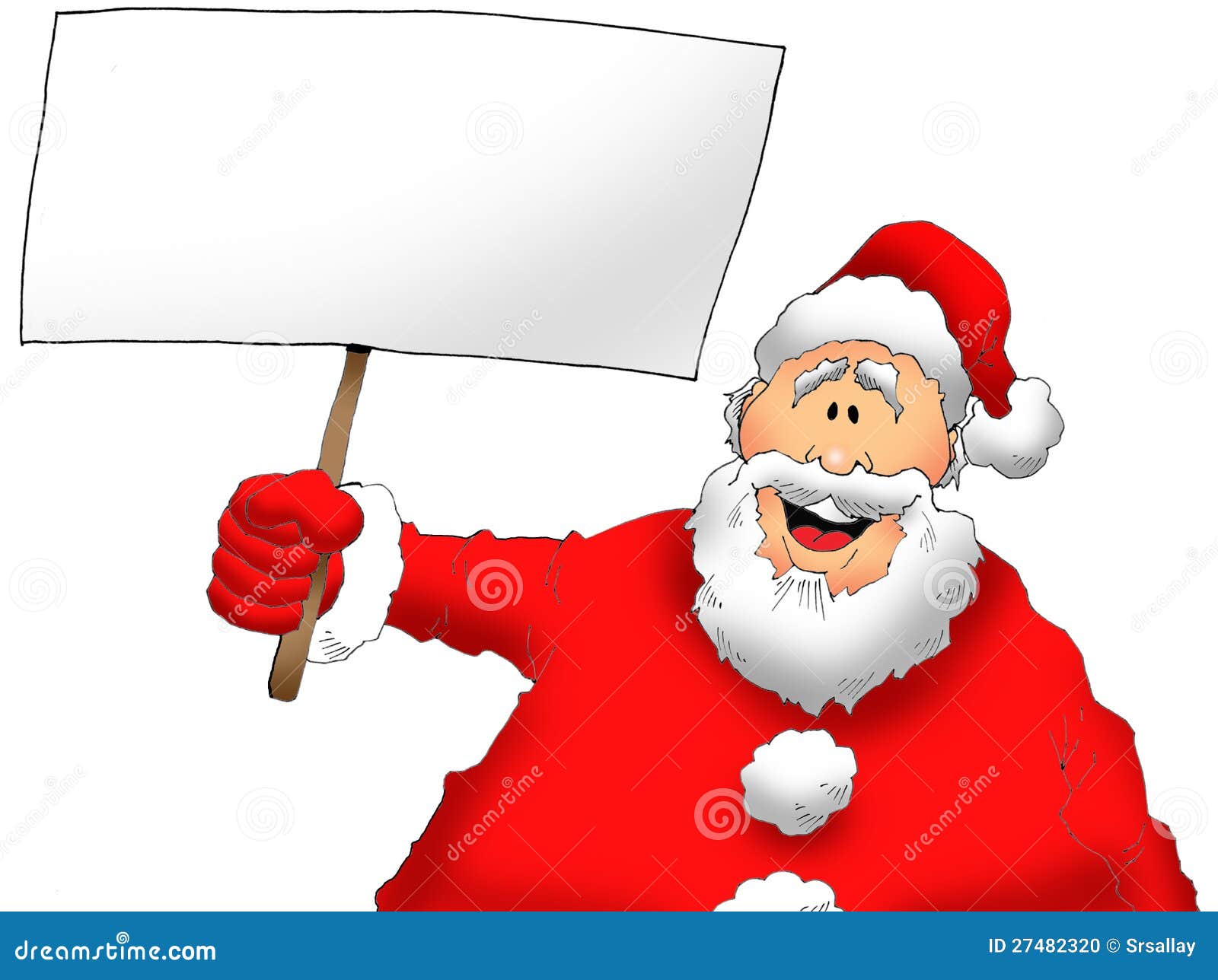 Santa with a Sign stock illustration. Illustration of christmas - 27482320