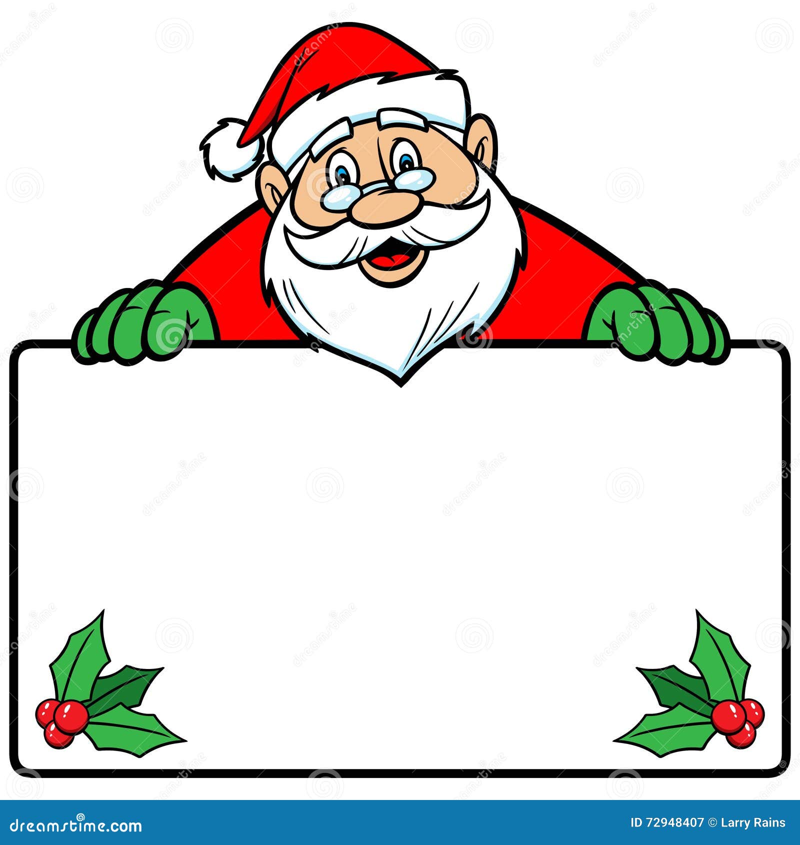 Santa with Sign stock vector. Illustration of painting - 72948407