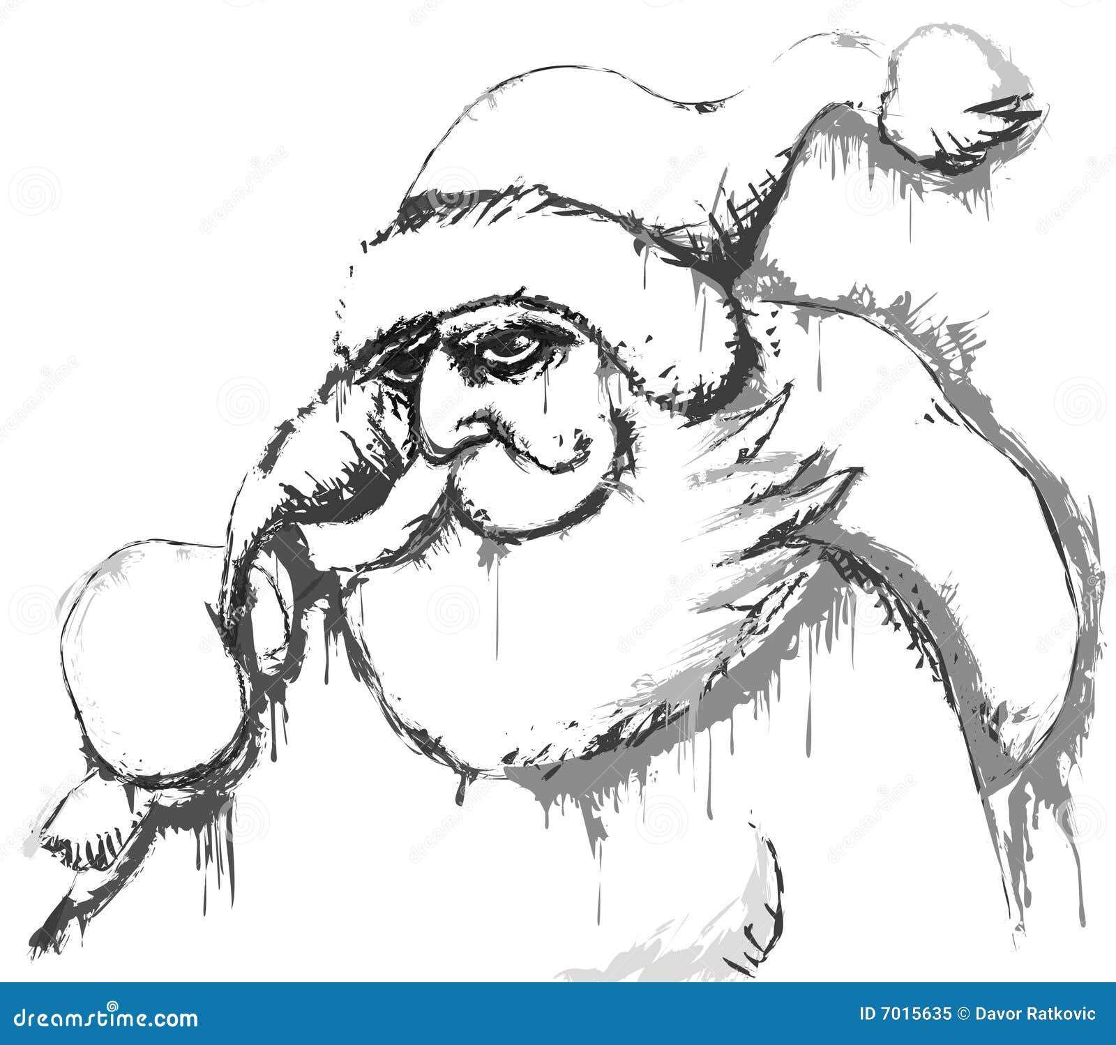 Santa Sketch: A Whimsical Depiction Of Santa Claus, Focusing On His ...
