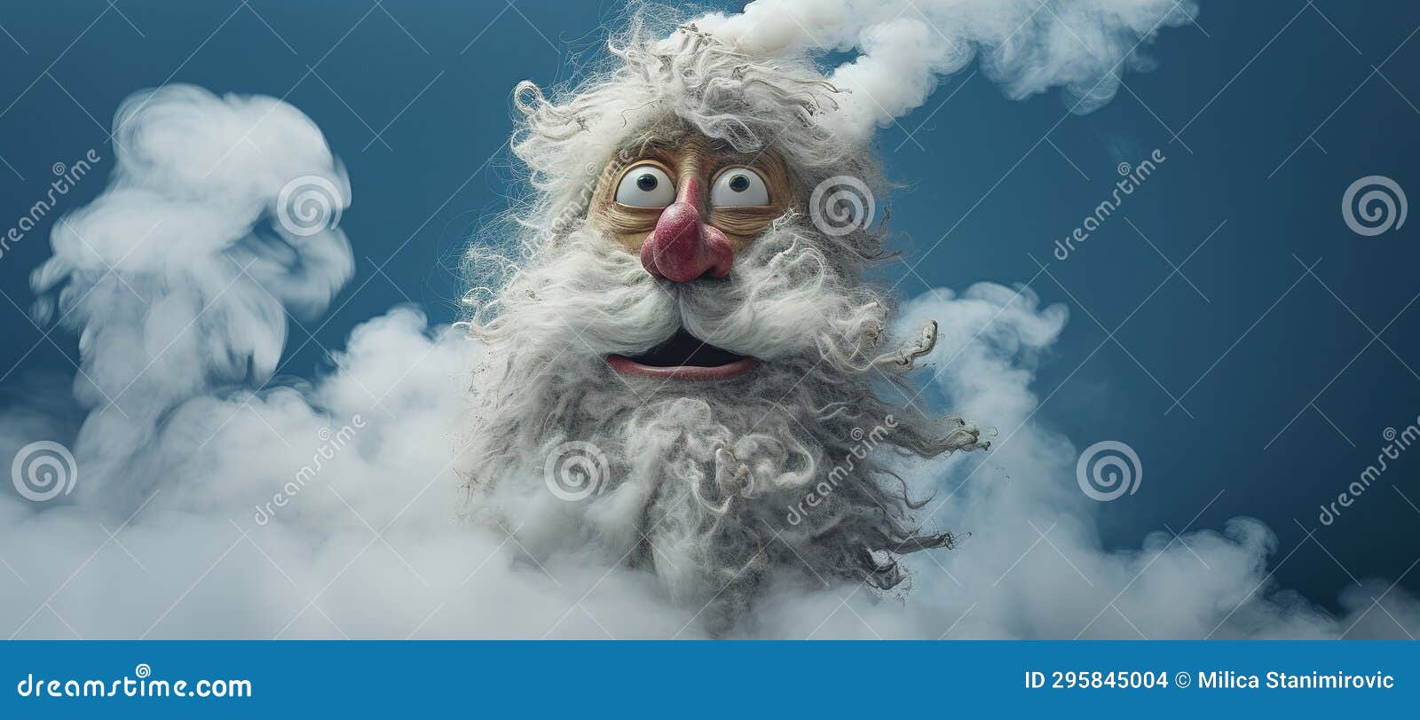 Santa in the Sky: a Festive Face Amongst the Clouds Stock Illustration ...