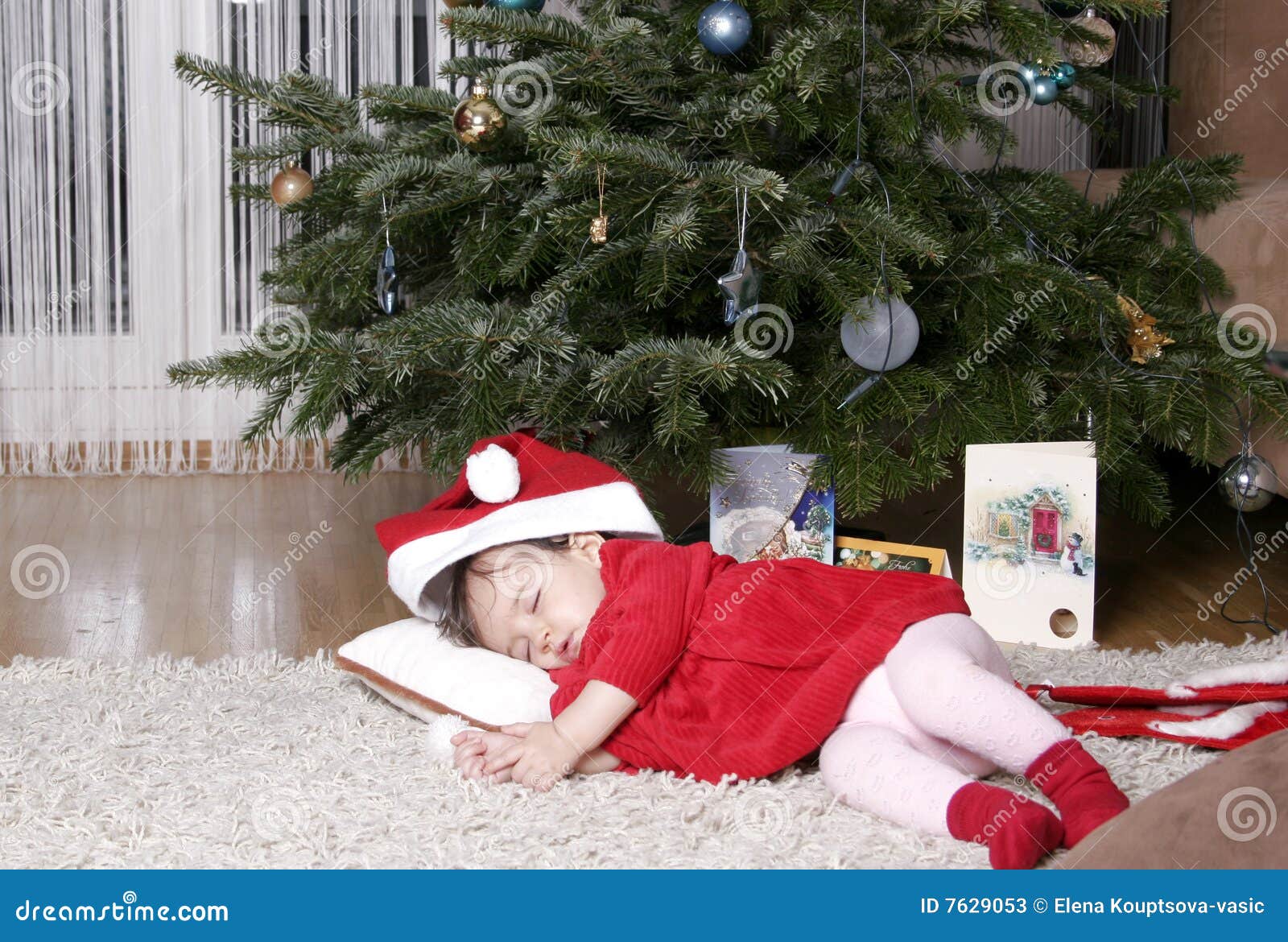 Santa sleeping stock image. Image of christmas, baby, lying - 7629053