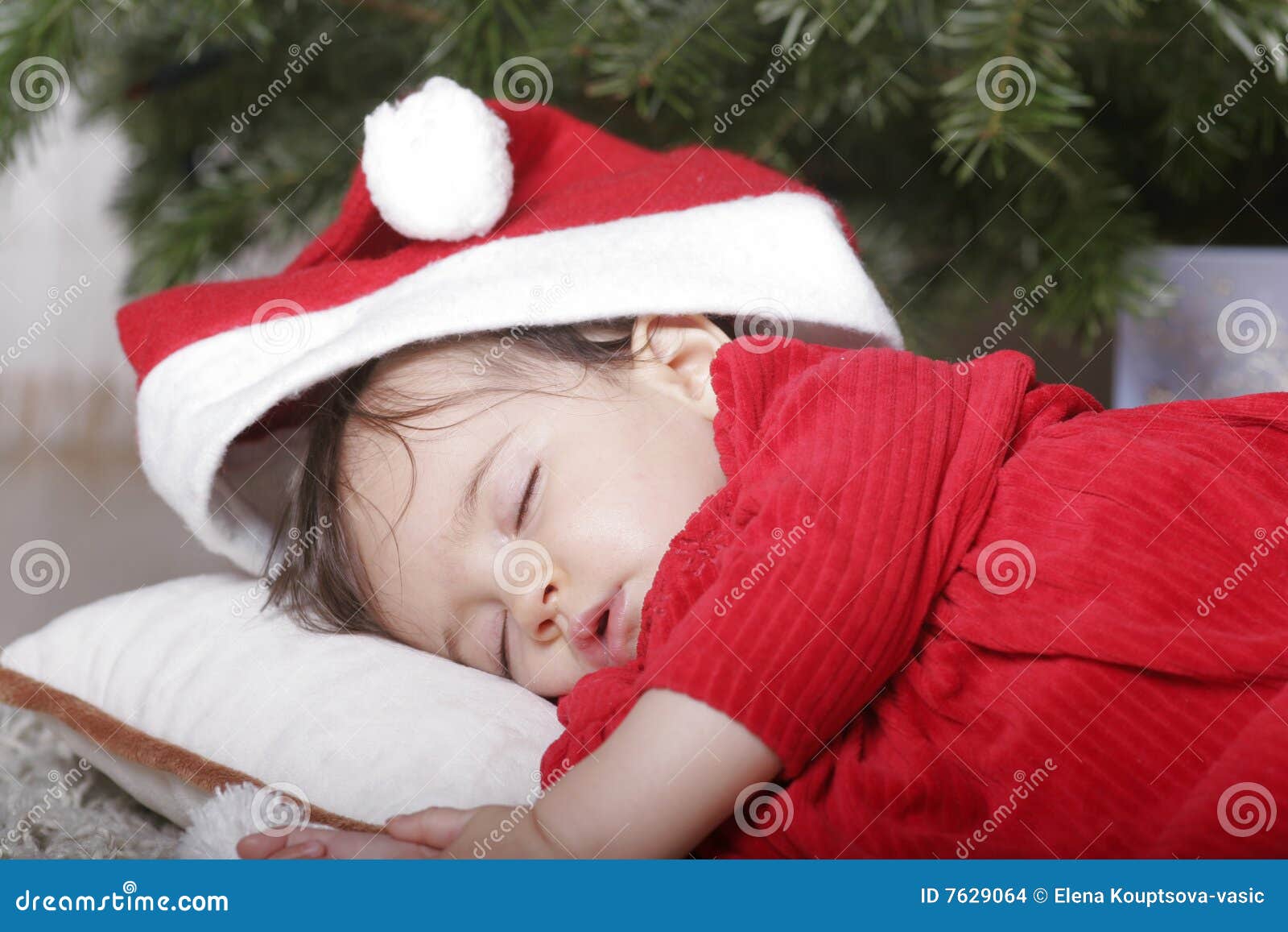 Santa sleeping stock photo. Image of cheerful, small, baby - 7629064
