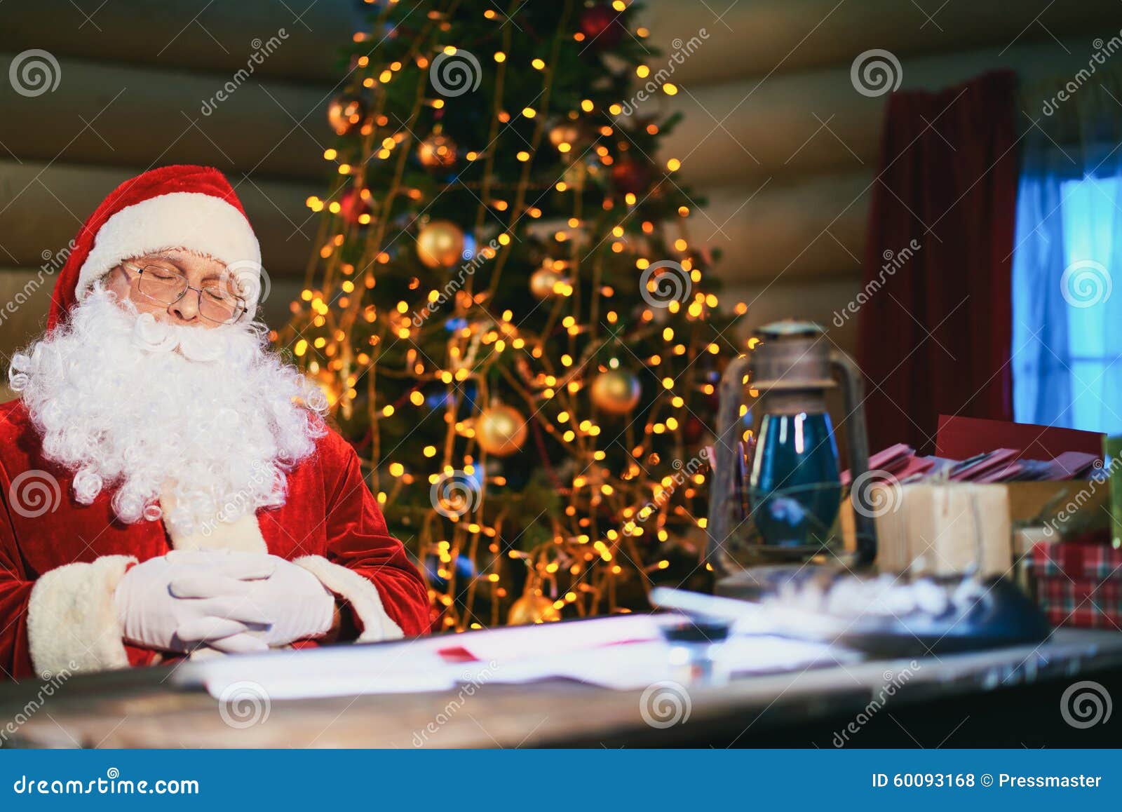 Santa sleeping stock photo. Image of santa, male, december - 60093168