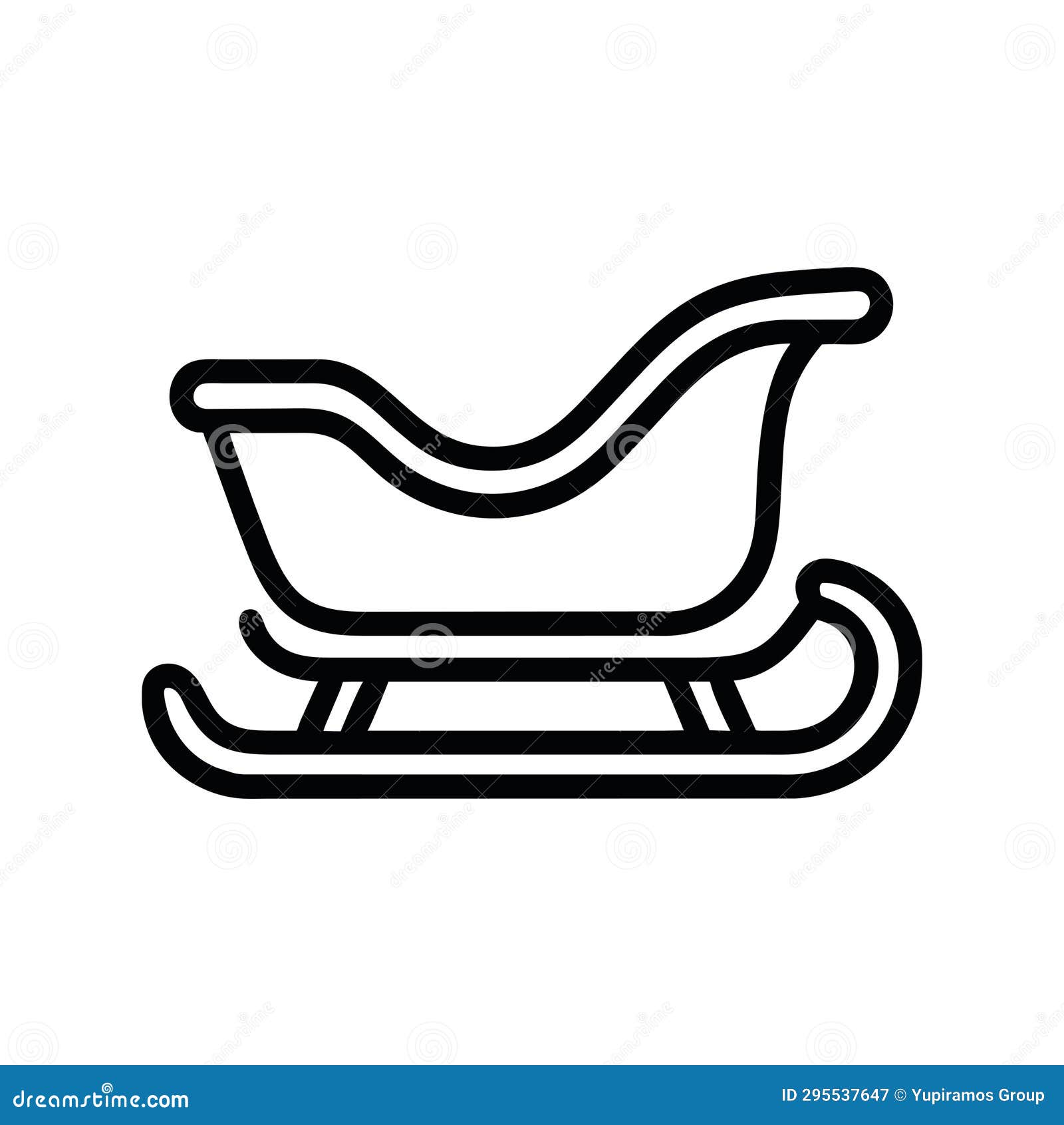 Santa Sleigh Icon Illustration Stock Vector - Illustration of tree ...
