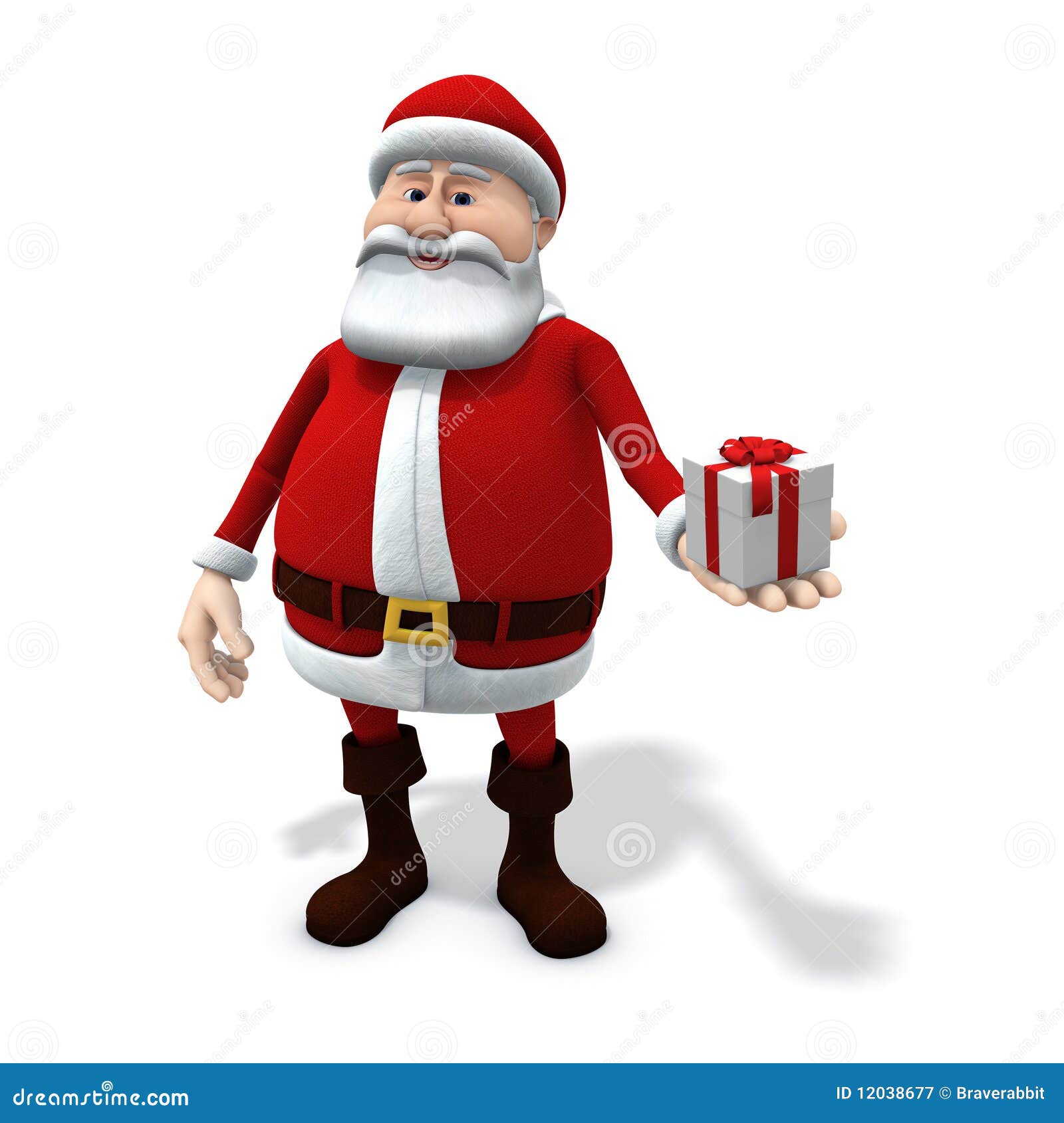Santa with small present stock illustration. Illustration of present ...