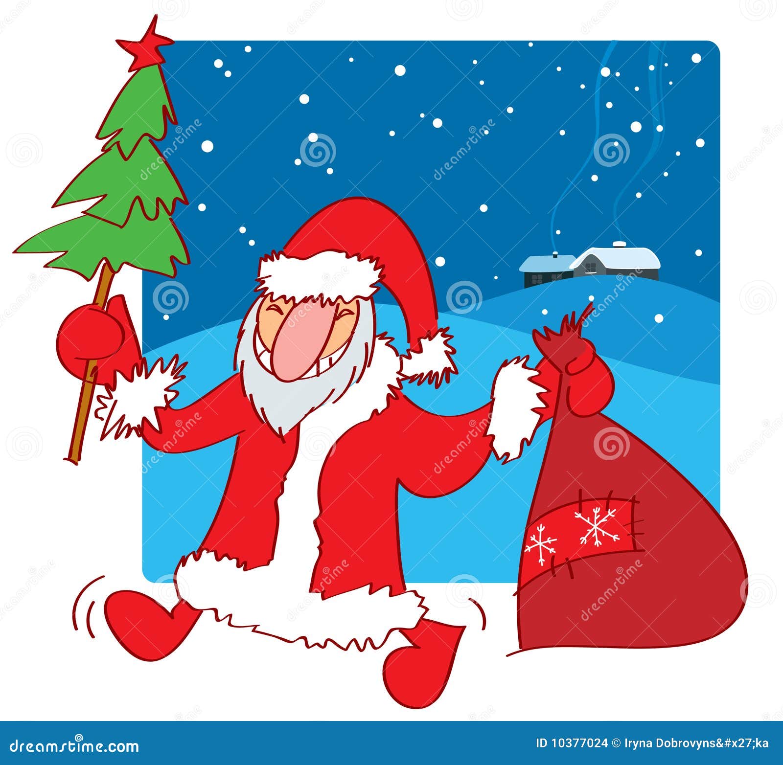 Santa in the Snow stock vector. Illustration of shape - 10377024