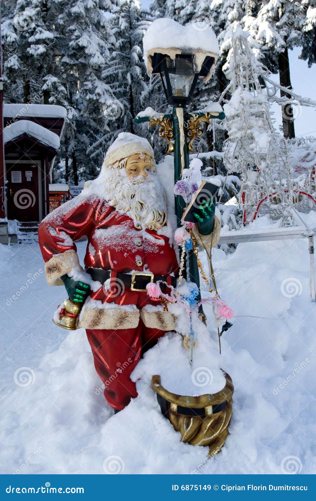 Santa in snow stock image. Image of santa, single, holiday - 6875149