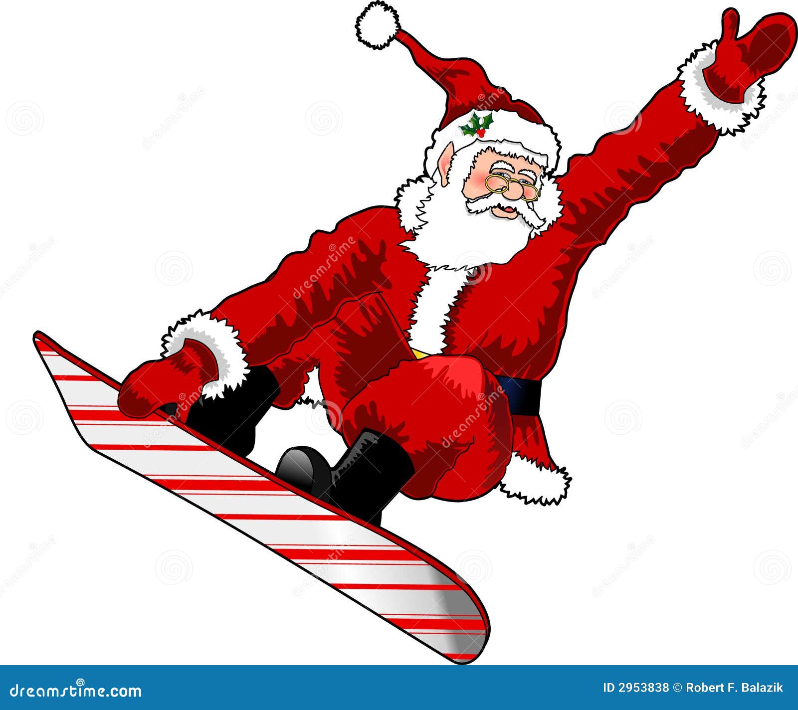 Santa_snowboard_03 stock vector. Illustration of drawing - 2953838
