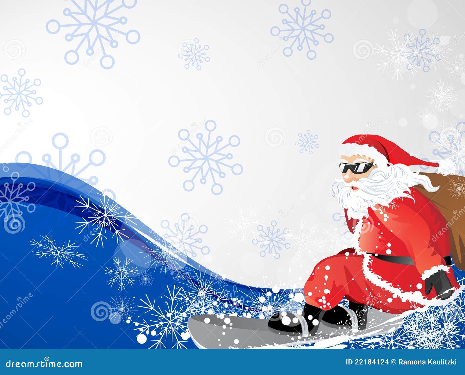 Santa on snowboard stock illustration. Illustration of father - 22184124
