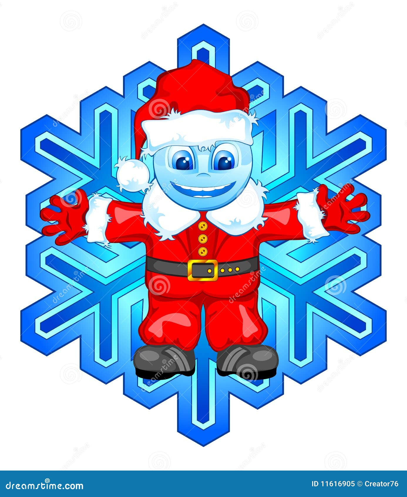 Santa snowflake stock vector. Illustration of concept - 11616905