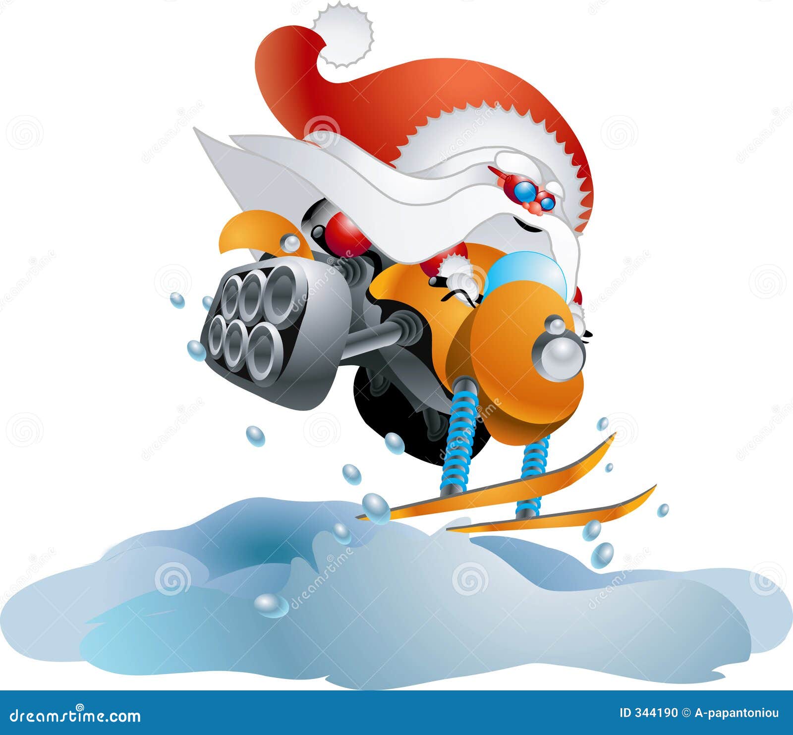 Santa on snowmobile stock illustration. Illustration of game - 344190