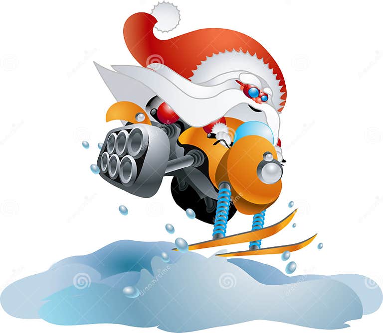 Santa on snowmobile stock illustration. Illustration of game - 344190