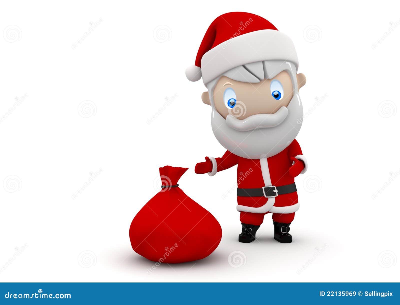 Santa! Social 3D Characters Stock Illustration - Illustration of happy ...