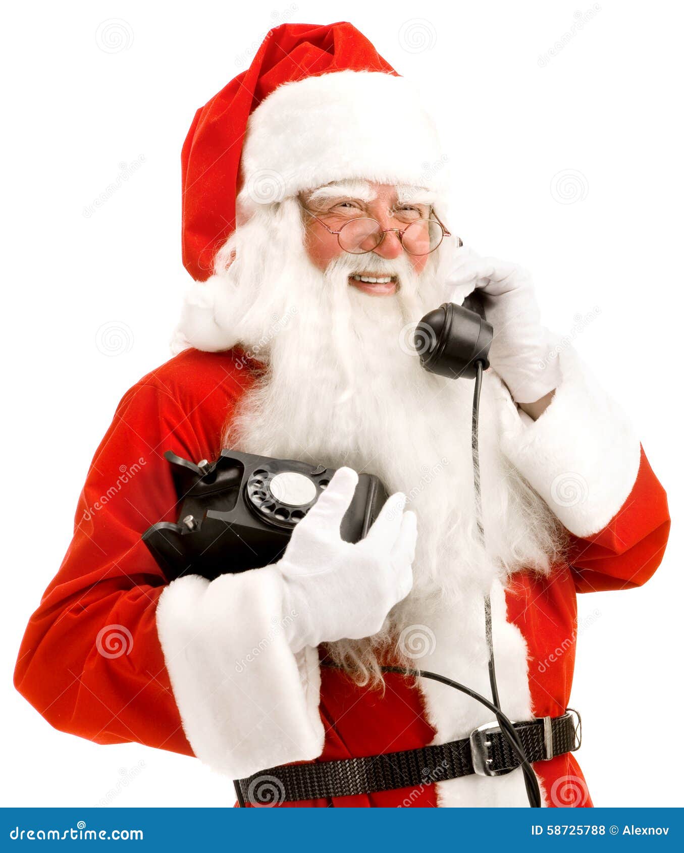 Santa Speaking on the Phone Stock Photo - Image of christmas, camera ...