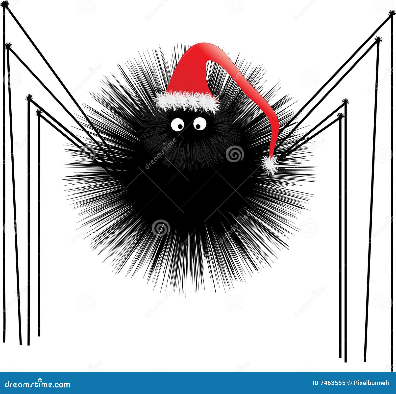 Santa Spider stock vector. Illustration of black, white - 7463555