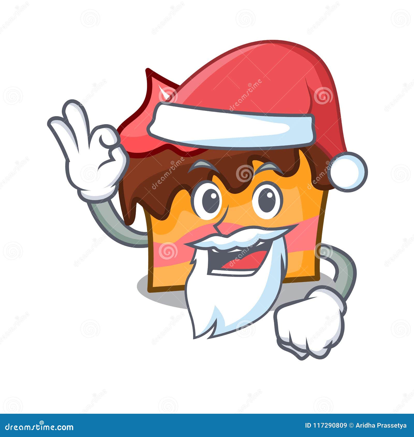Santa Sponge Cake Mascot Cartoon Stock Vector - Illustration of brown ...