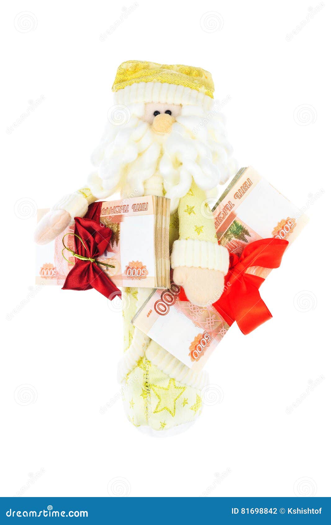 Santa with Stacks of Russian Rubles Stock Photo - Image of funny, stack ...