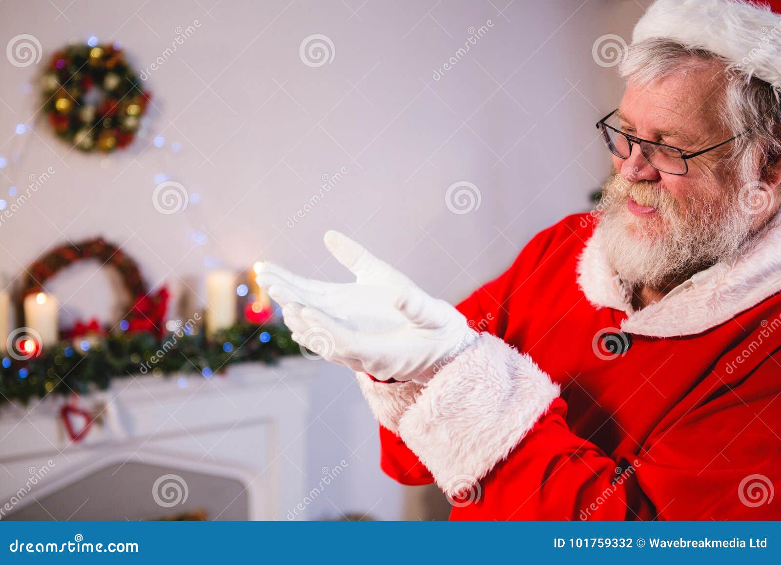 Santa Standing with His Hands Cupped Stock Photo - Image of culture ...
