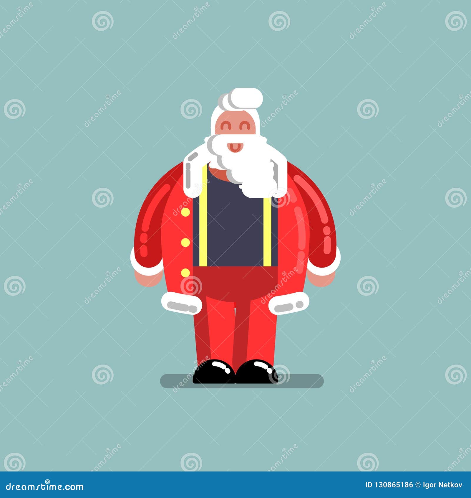 Santa Standing in Unbuttoned Jacket Stock Vector - Illustration of ...