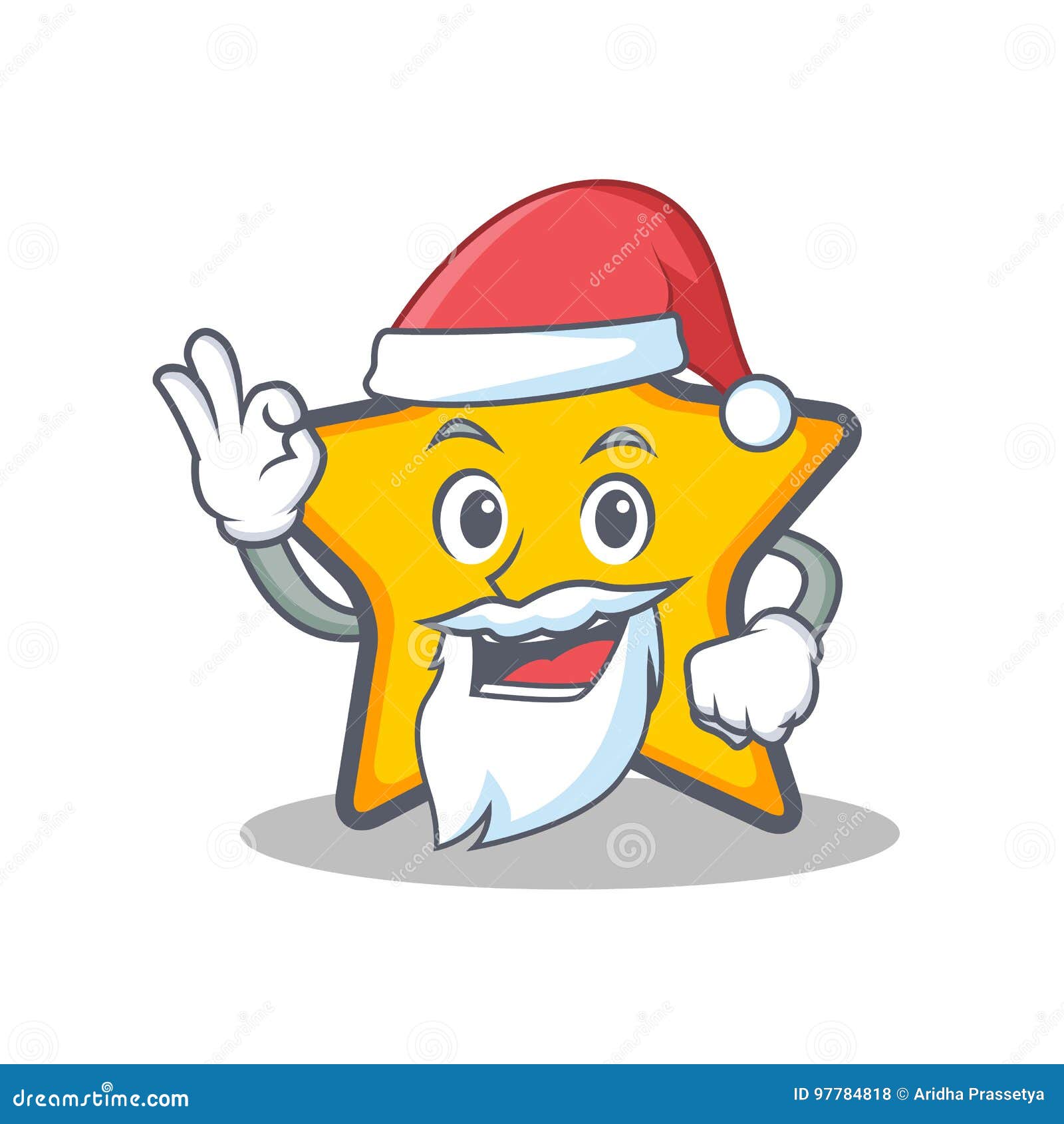 Santa Star Character Cartoon Style Stock Vector - Illustration of ...