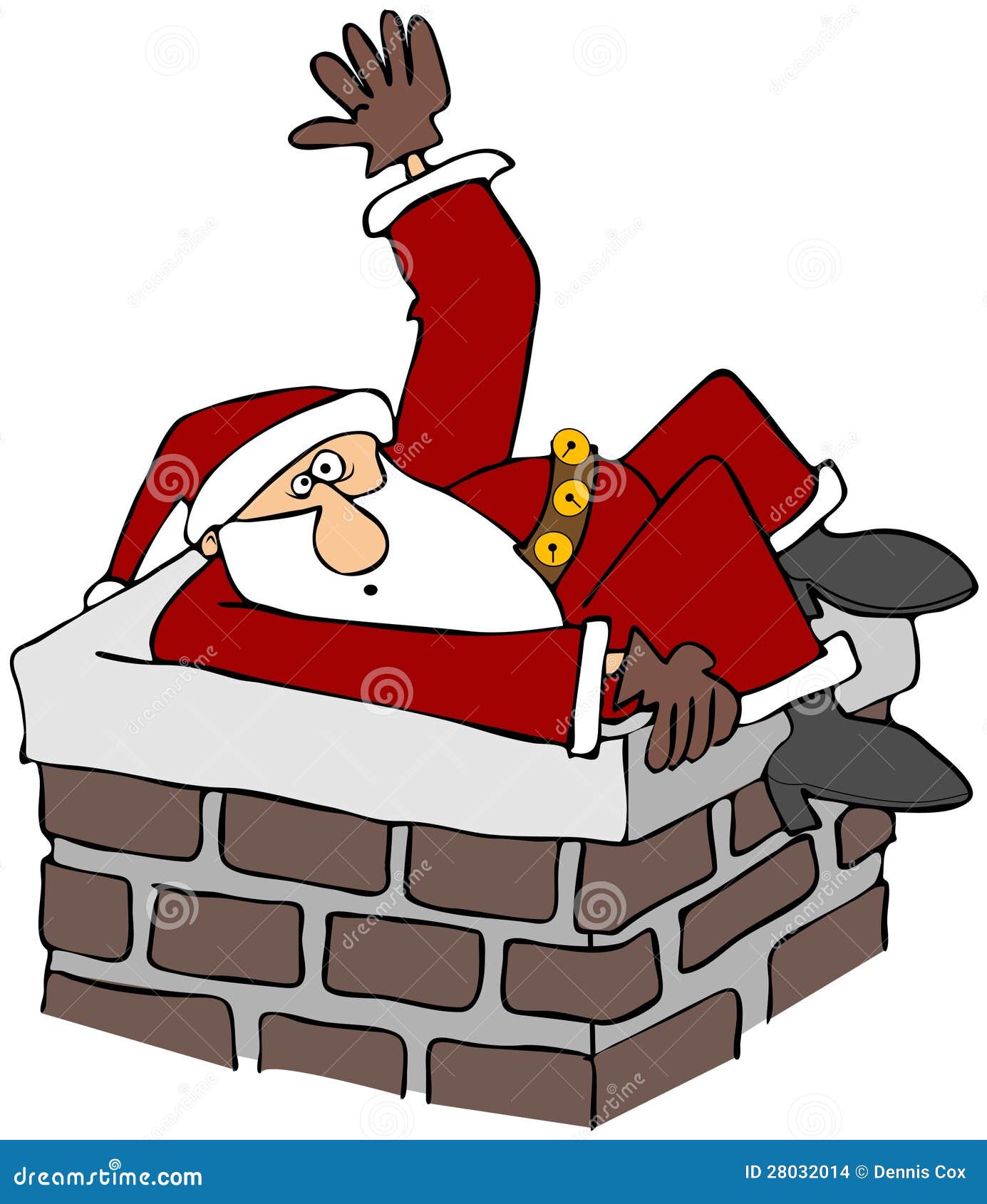 Santa stuck in a chimney stock illustration. Illustration of chimney ...