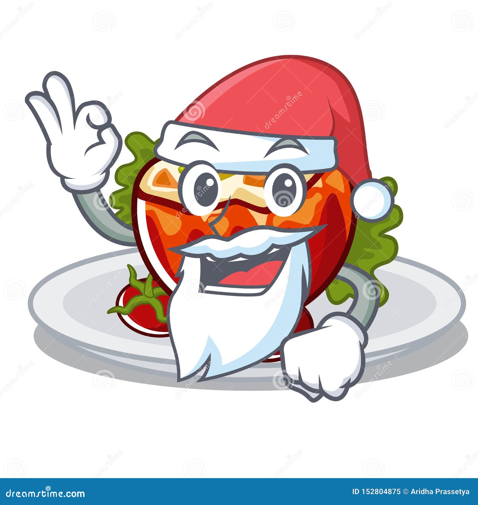 Santa Stuffed Tomatoes in the Cartoon Shape Stock Vector - Illustration ...