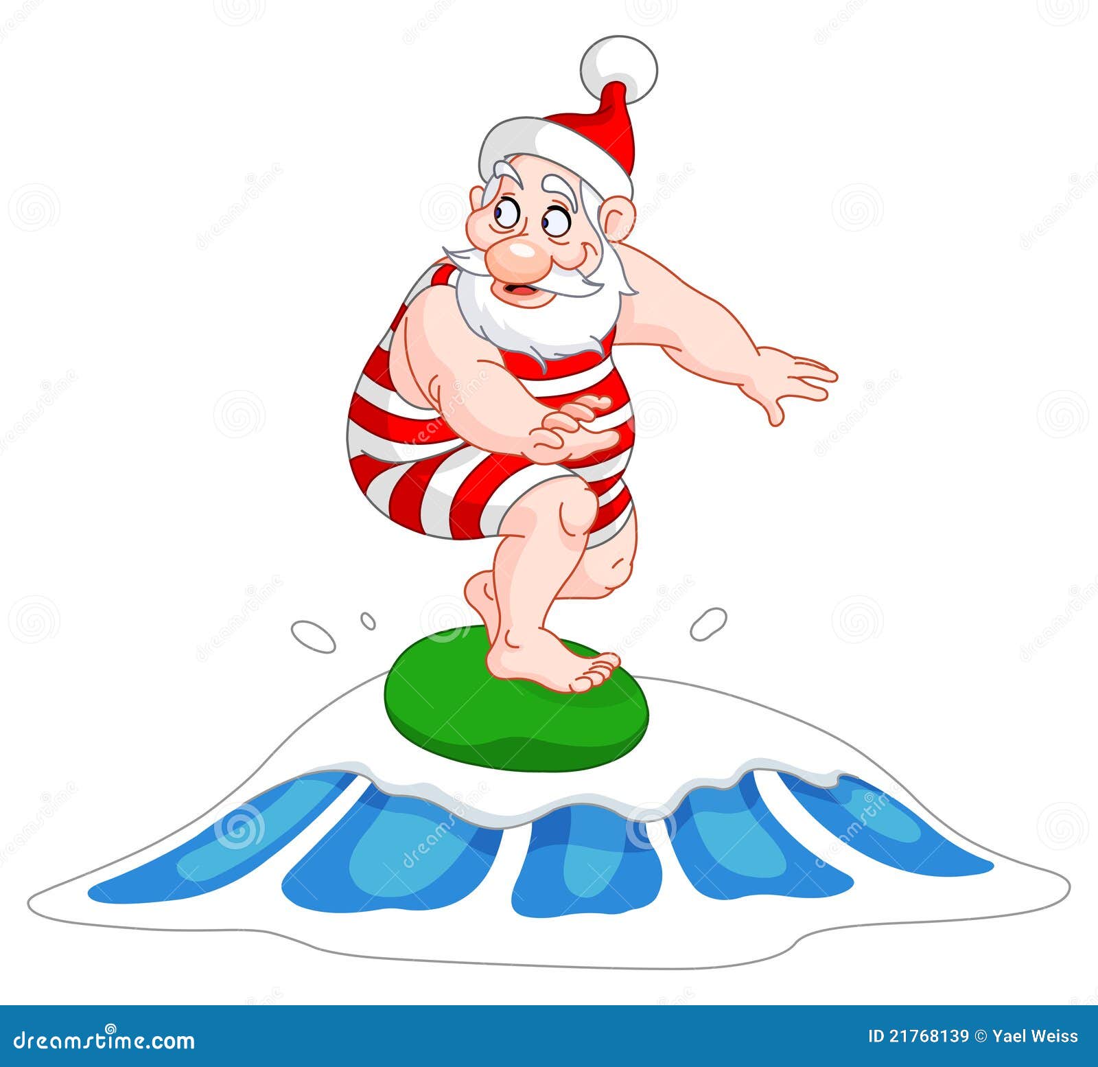 Santa surfing stock vector. Illustration of santa, celebration - 21768139